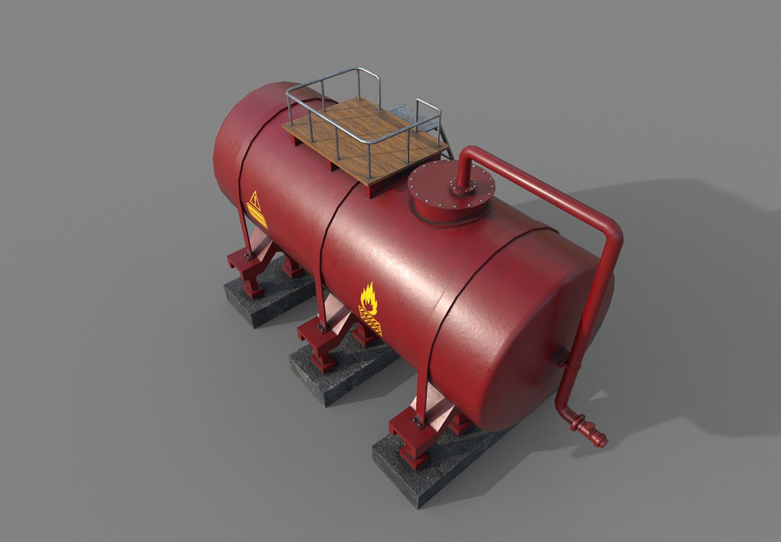 3D Industrial Red Tank - TurboSquid 1750781