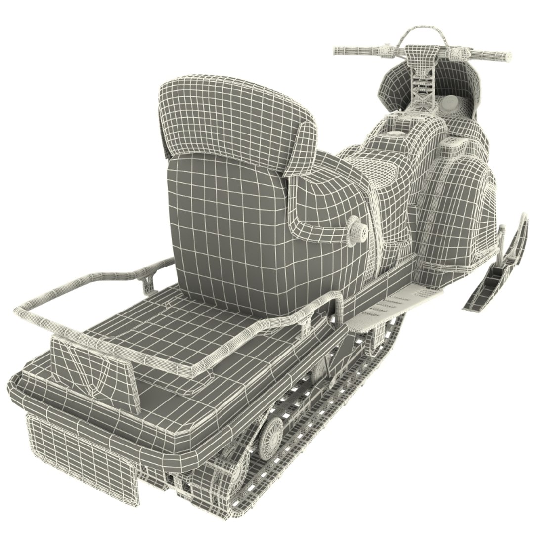3d model of realistic snowmobile ski-doo tundra