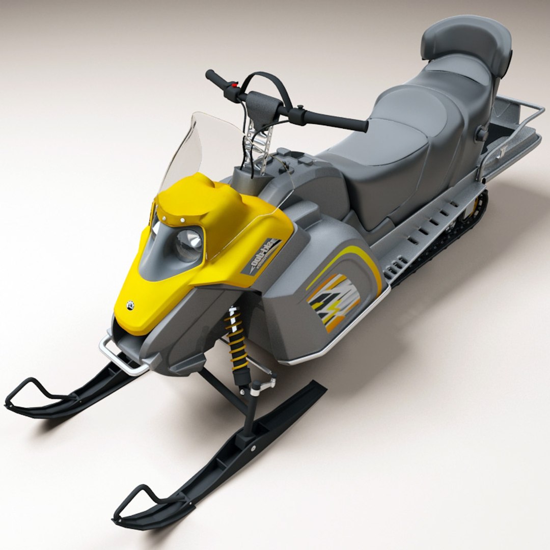 3d model of realistic snowmobile ski-doo tundra