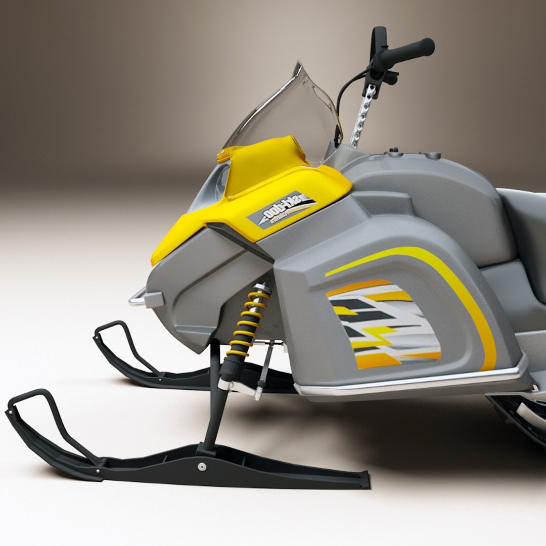 3d model of realistic snowmobile ski-doo tundra