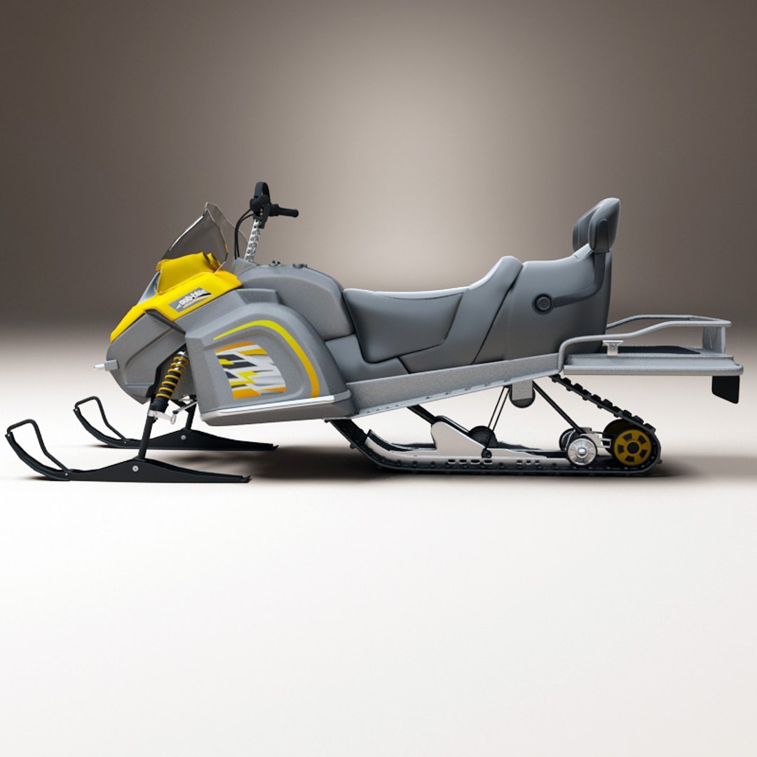3d model of realistic snowmobile ski-doo tundra