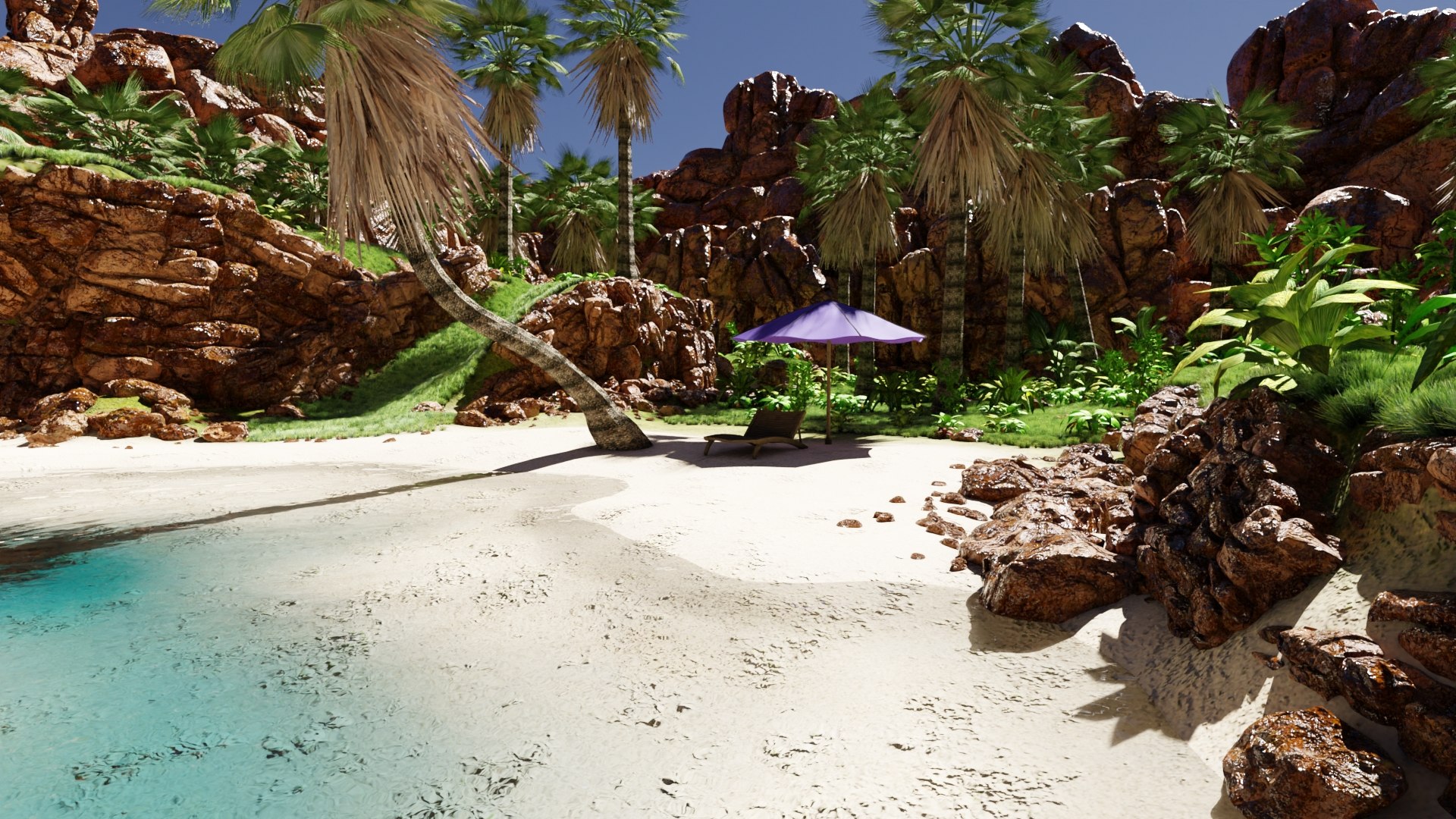 Tropical Beach Scene 3D Model - TurboSquid 1727290