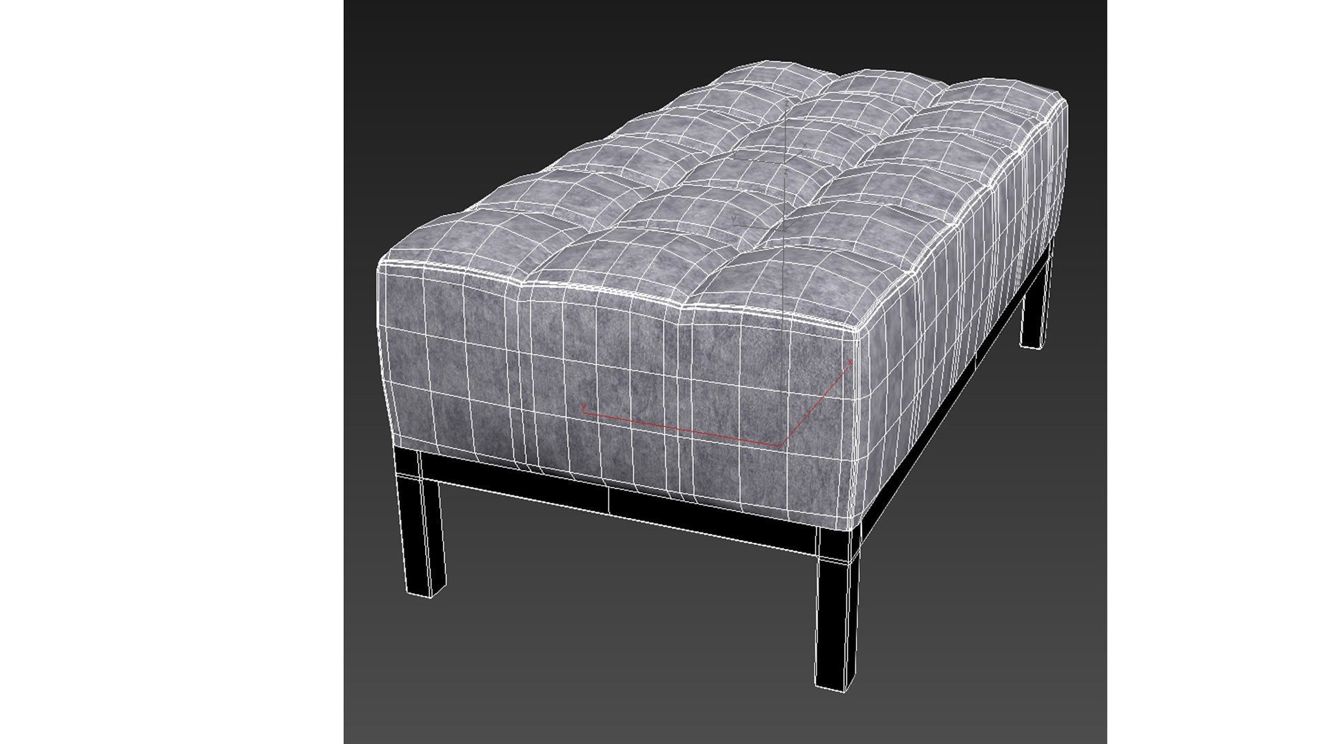 3D Rectangular Pouf Farrell Meridiani - TurboSquid 1977607