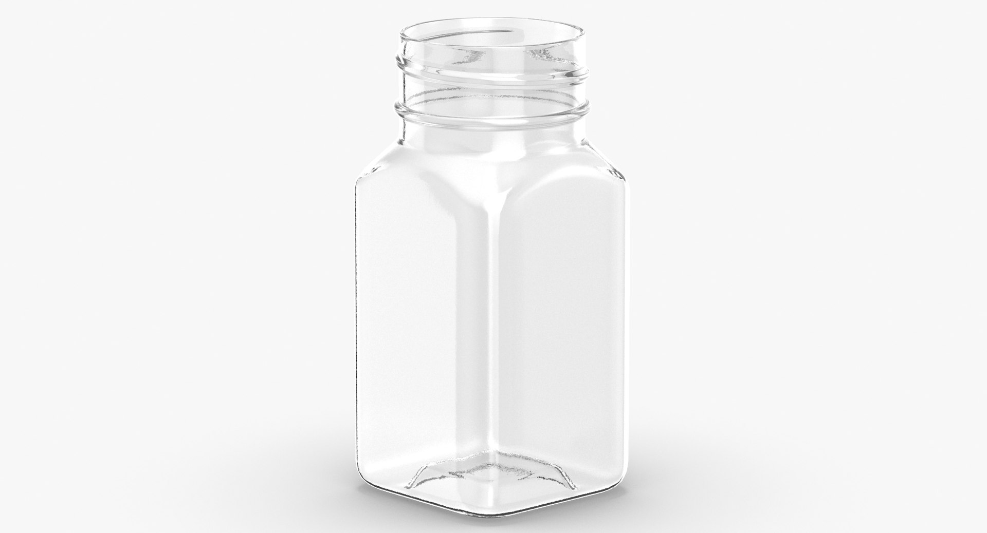Plastic Square Bottles Without Caps Transparent Collection 01 - 4 ...