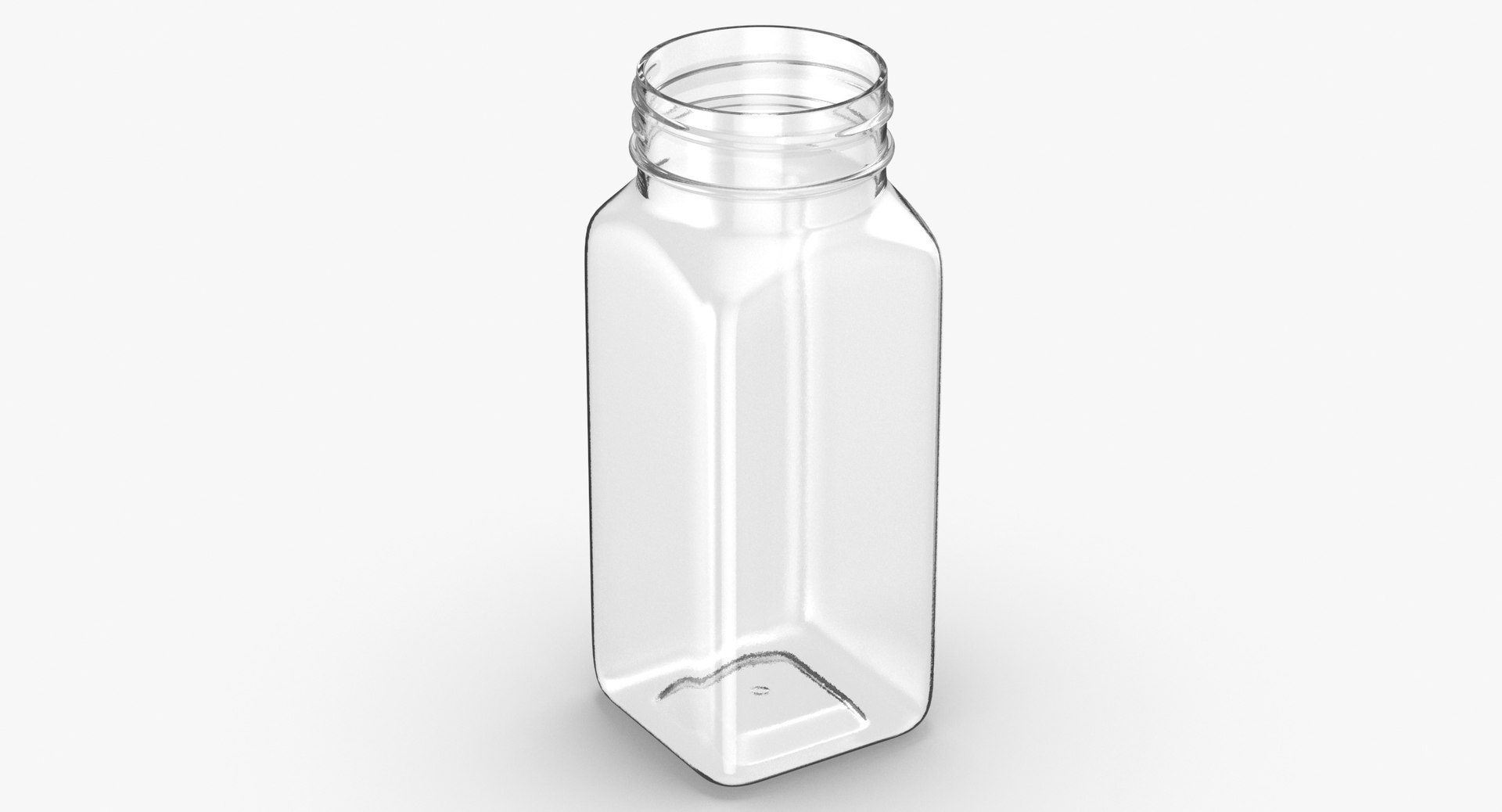 Plastic Square Bottles Without Caps Transparent Collection 01 - 4 ...