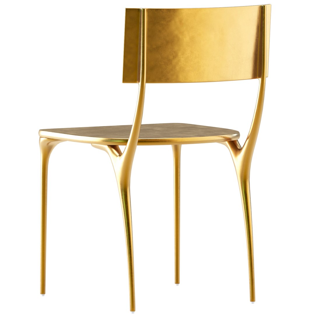 CB2 Oro Gold Outdoor Dining Chair 3D Model - TurboSquid 2163394