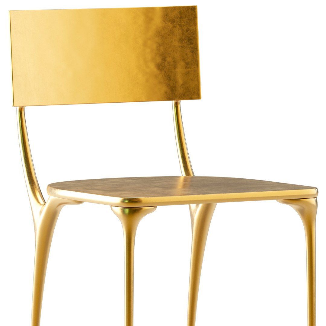 CB2 Oro Gold Outdoor Dining Chair 3D Model - TurboSquid 2163394