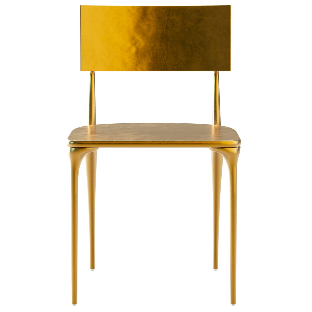 CB2 Oro Gold Outdoor Dining Chair 3D Model - TurboSquid 2163394