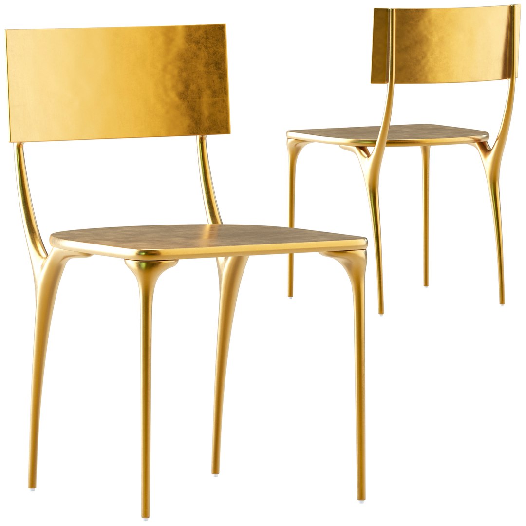 CB2 Oro Gold Outdoor Dining Chair 3D Model - TurboSquid 2163394