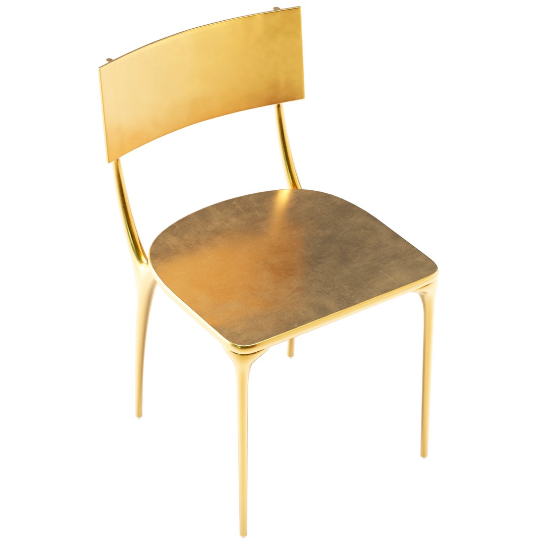 CB2 Oro Gold Outdoor Dining Chair 3D Model - TurboSquid 2163394