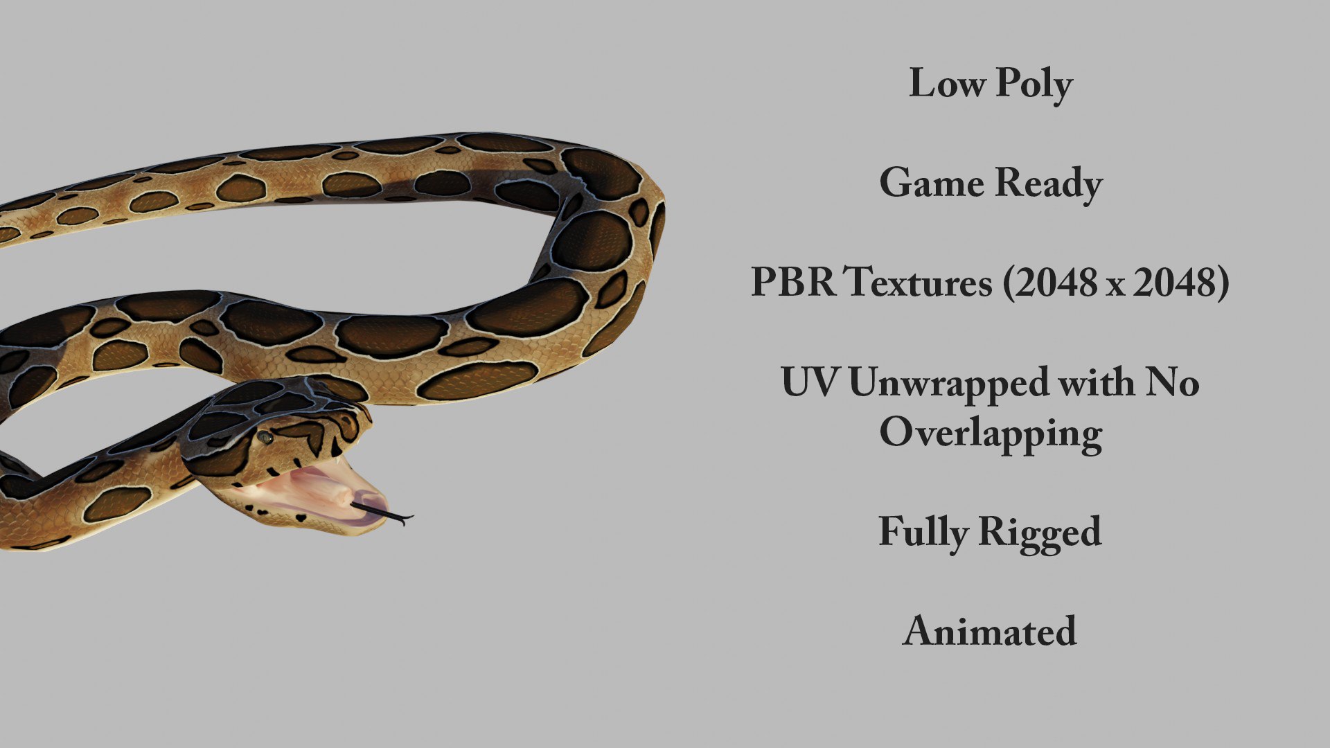 3D Model Russel Viper - Low Poly - Game Ready - Rigged - TurboSquid 2076745