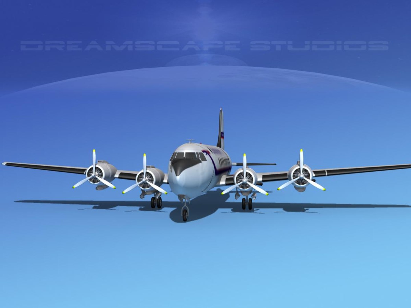 Dc-4 Airlines 3d Model