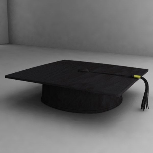 graduation cap diploma 3d model