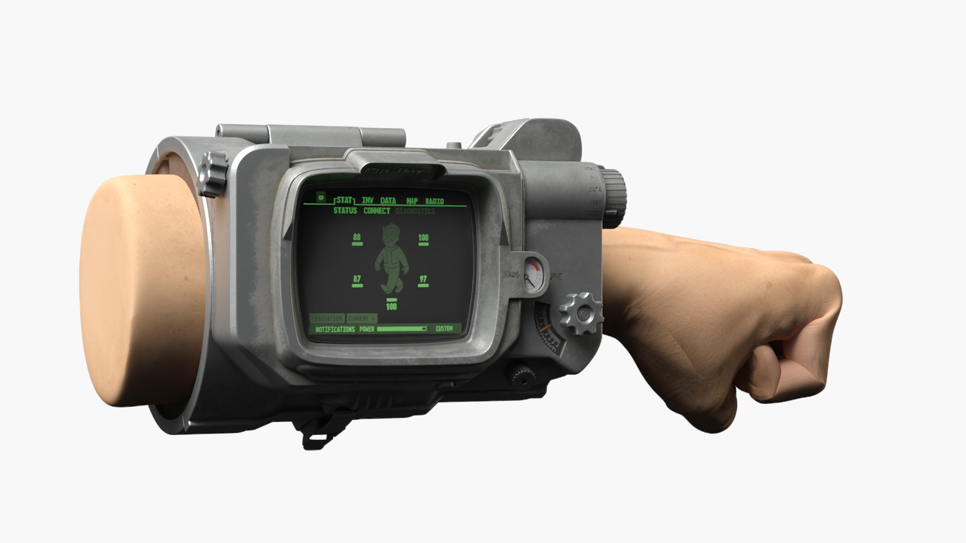 3D Fallout Pip Boy On The Human Arm - TurboSquid 2256353