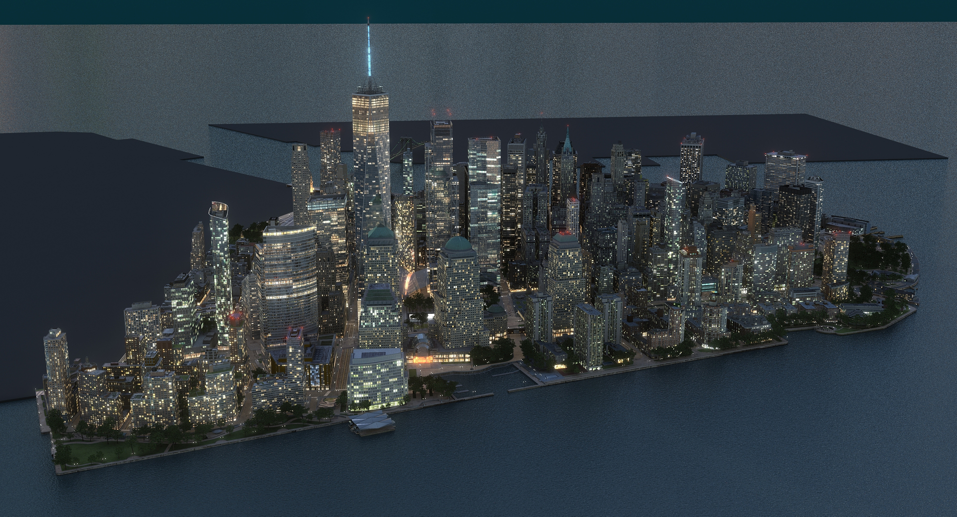 3D manhattan lower night - TurboSquid 1407361