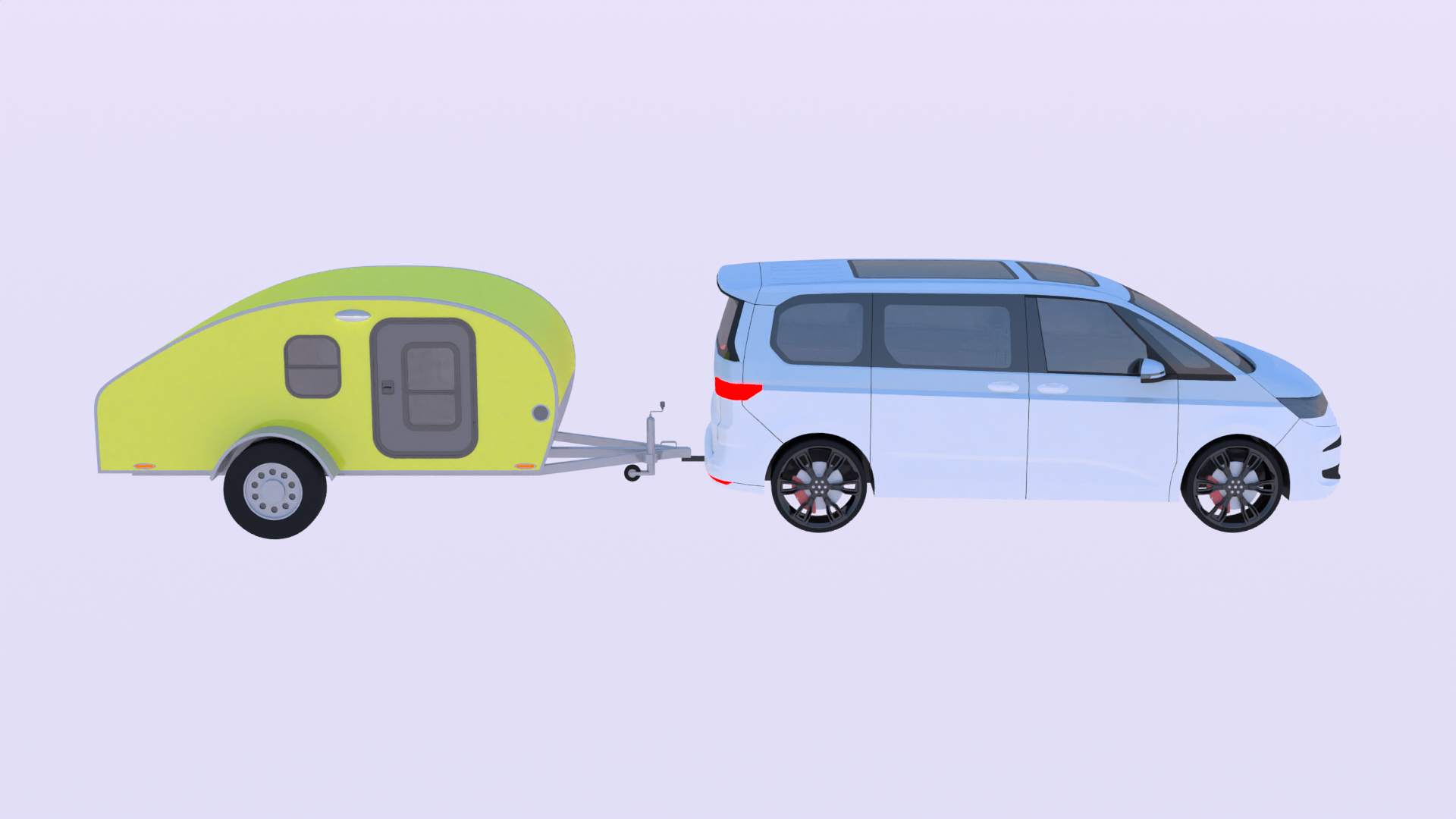 3D VW Multivan With Caravan - TurboSquid 2130769
