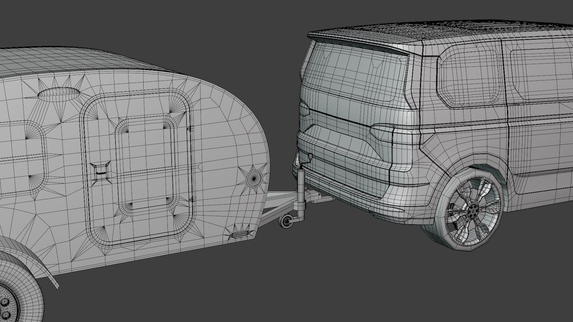 3D VW Multivan With Caravan - TurboSquid 2130769