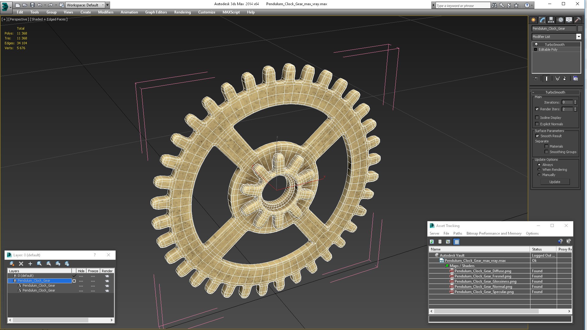 3D Pendulum Clock Gear model - TurboSquid 2163460