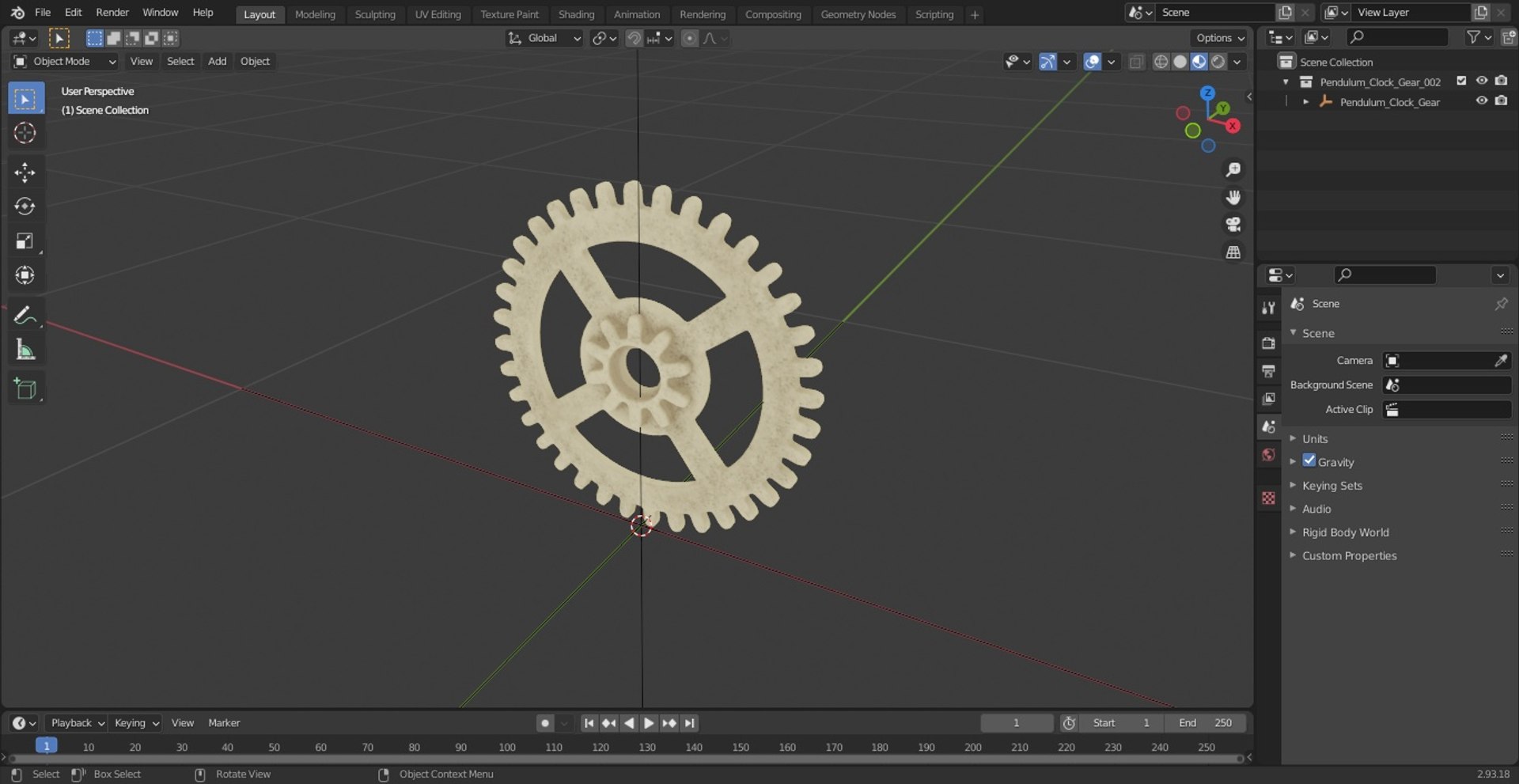 3D Pendulum Clock Gear model - TurboSquid 2163460