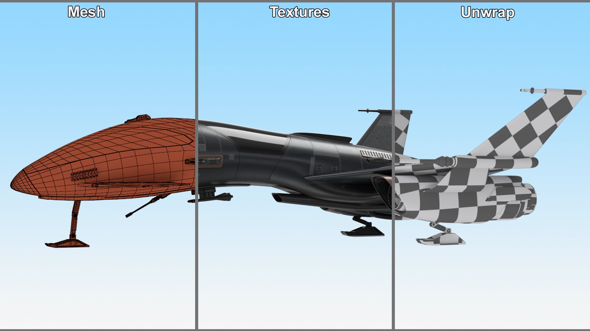 Black Futuristic Fighter Spaceship Rigged 3D Model - TurboSquid 2348776