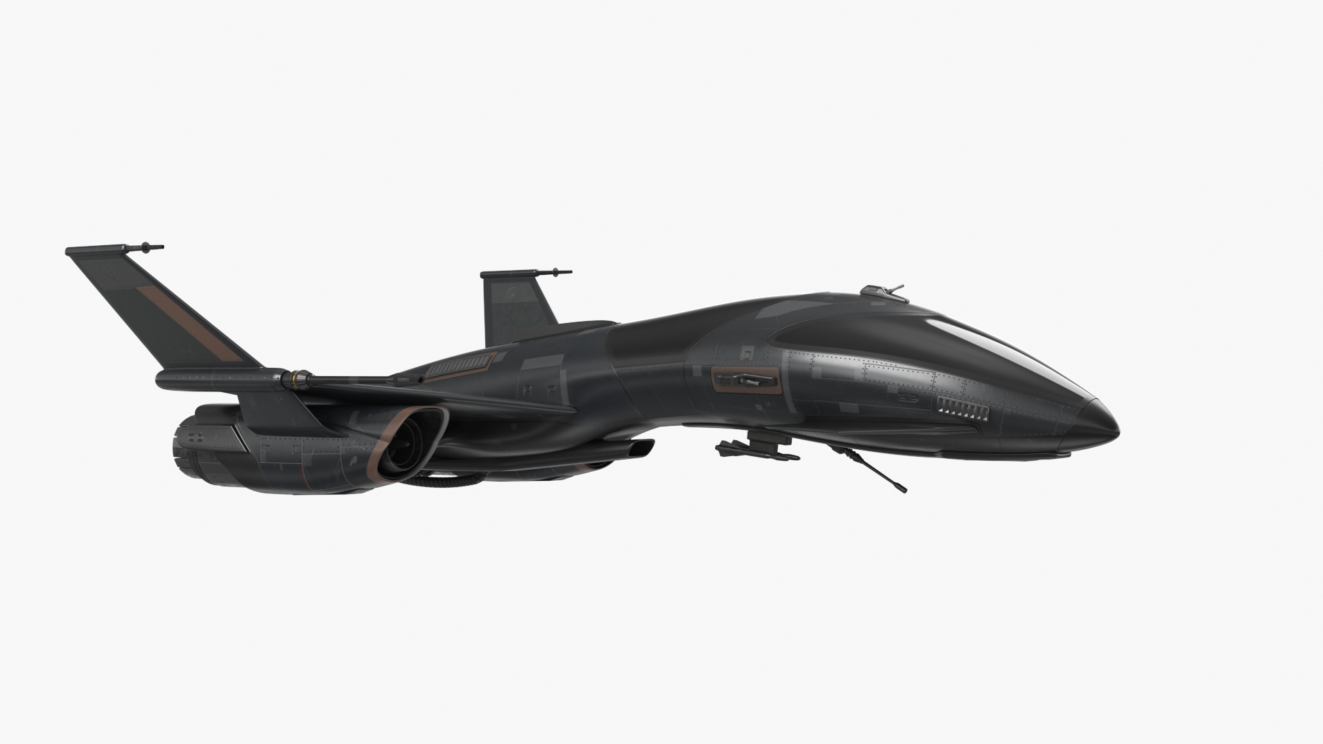 Black Futuristic Fighter Spaceship Rigged 3D Model - TurboSquid 2348776