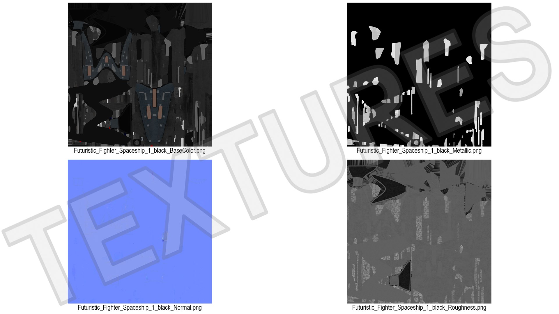 Black Futuristic Fighter Spaceship Rigged 3D Model - TurboSquid 2348776