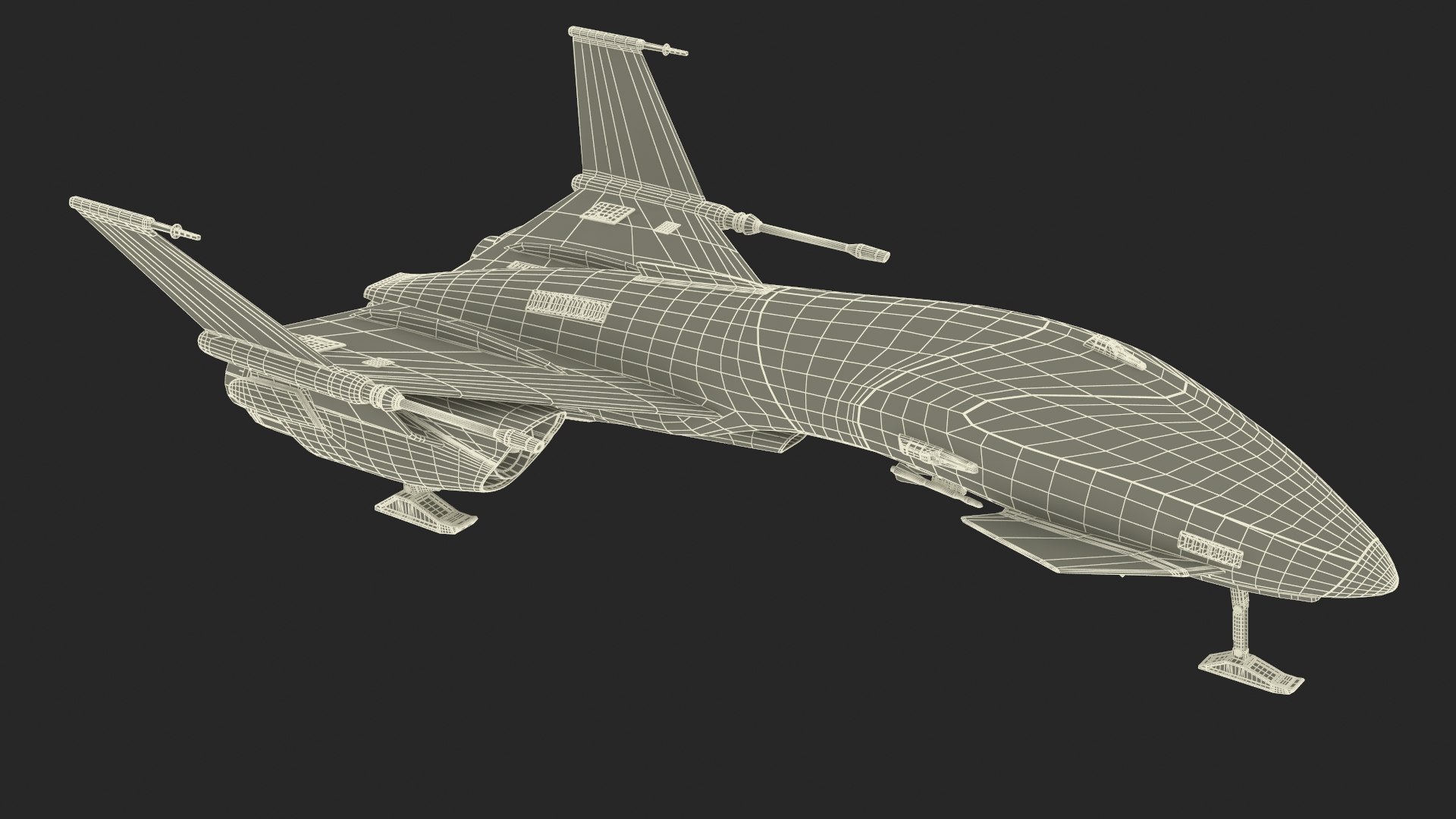 Black Futuristic Fighter Spaceship Rigged 3D Model - TurboSquid 2348776