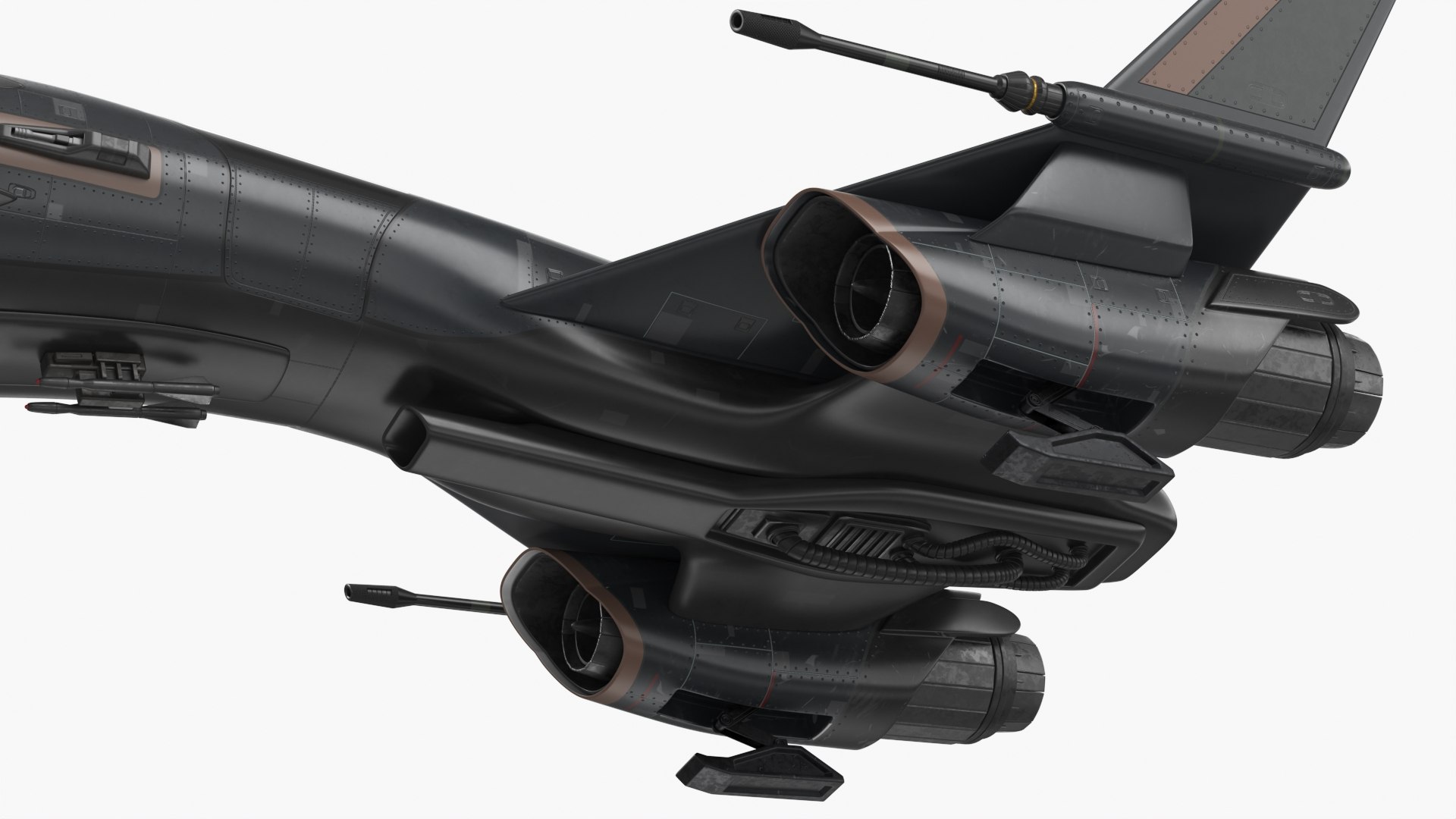 Black Futuristic Fighter Spaceship Rigged 3D Model - TurboSquid 2348776