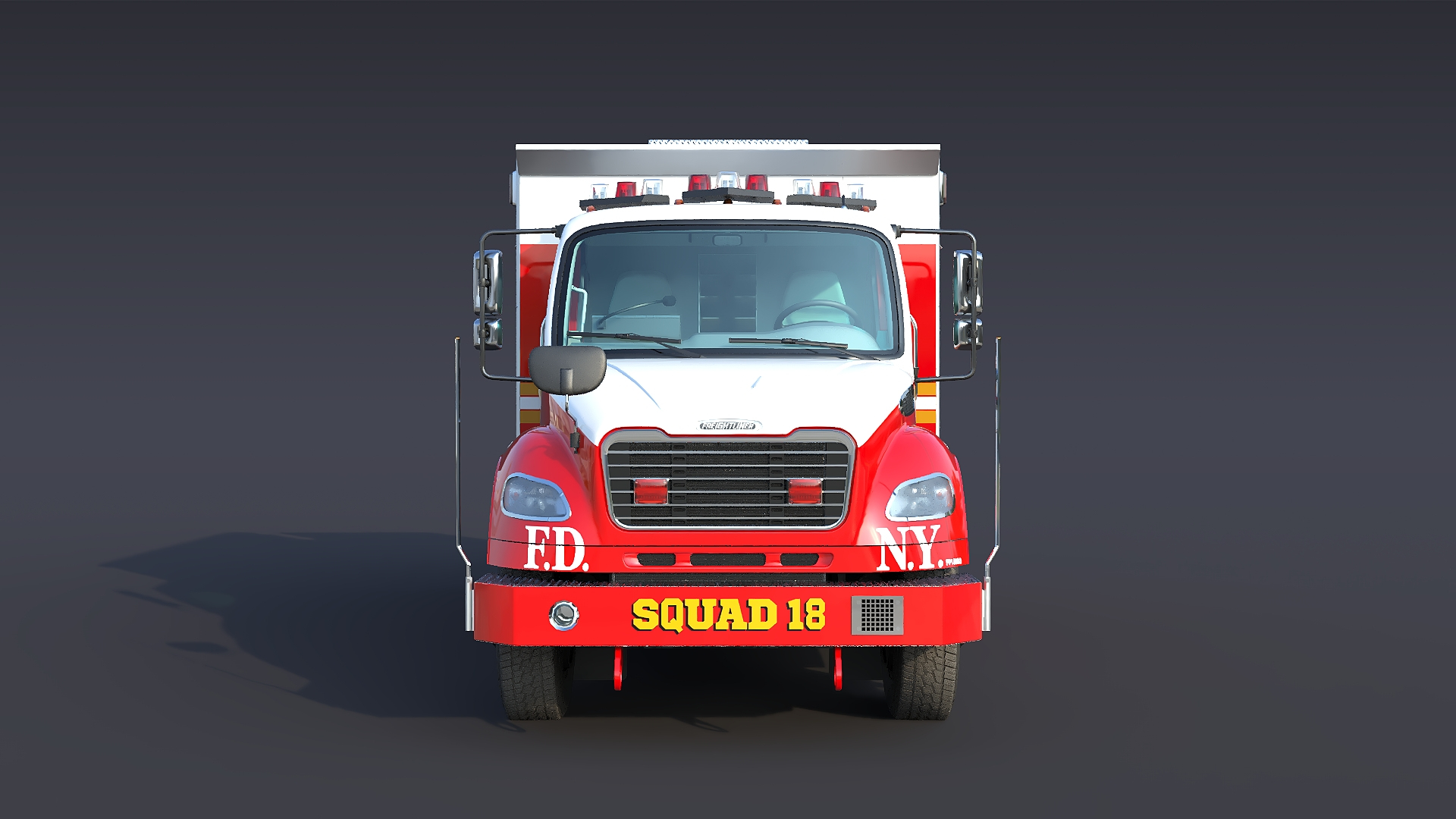 3D Fire Truck FDNY Squad Freightliner M2 106 - TurboSquid 2281990