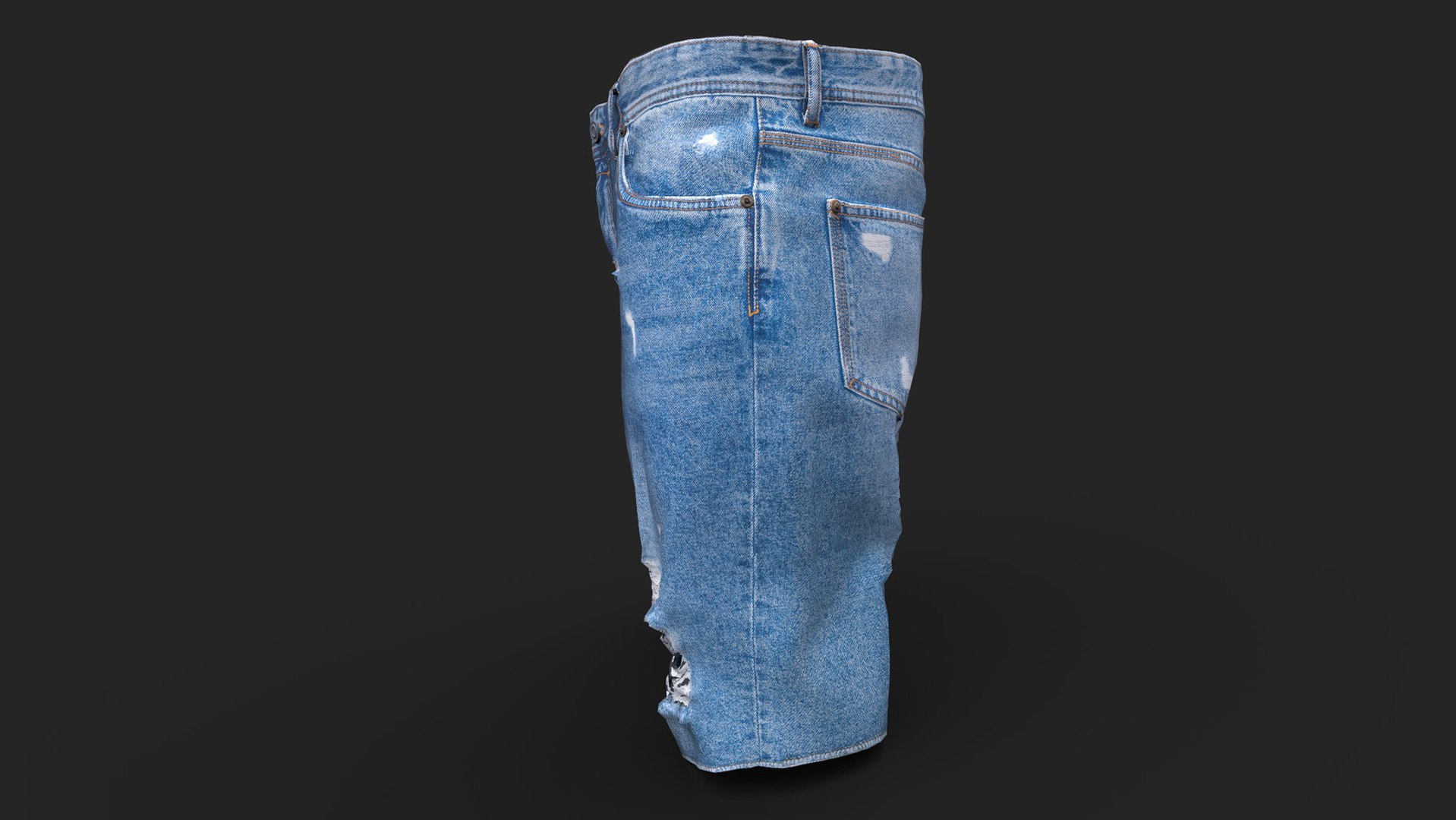 Ripped Denim Shorts - Streetwear Fashion 3D Model - TurboSquid 1976328