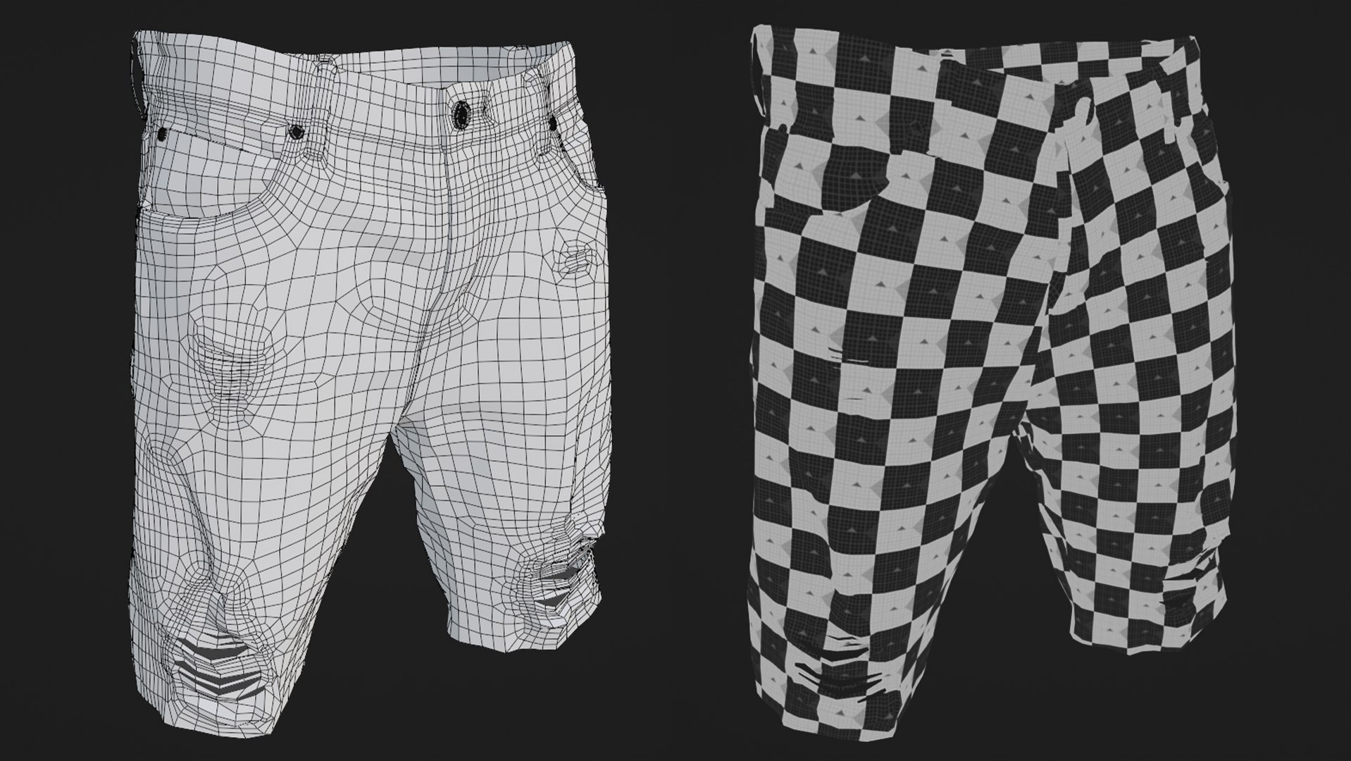 Ripped Denim Shorts - Streetwear Fashion 3D Model - TurboSquid 1976328