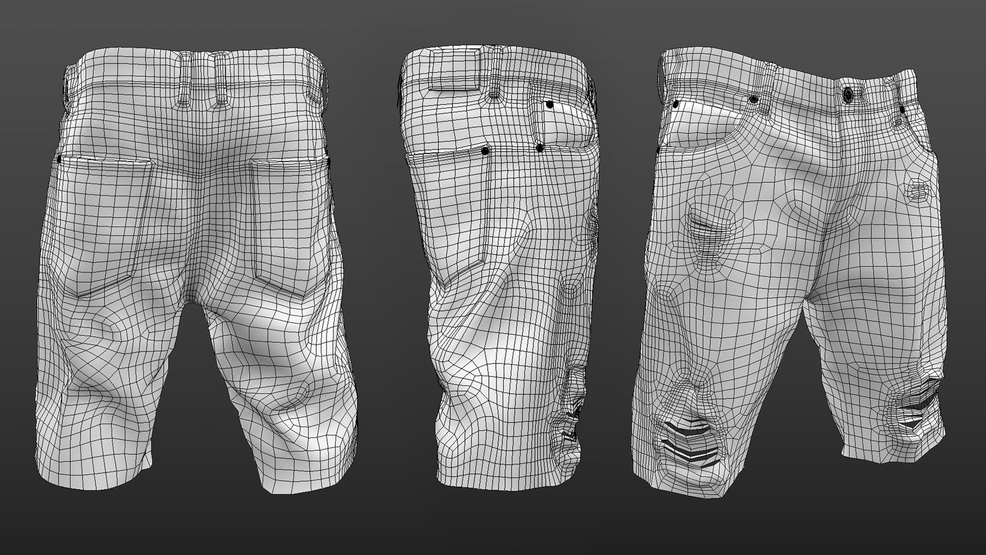 Ripped Denim Shorts - Streetwear Fashion 3D Model - TurboSquid 1976328