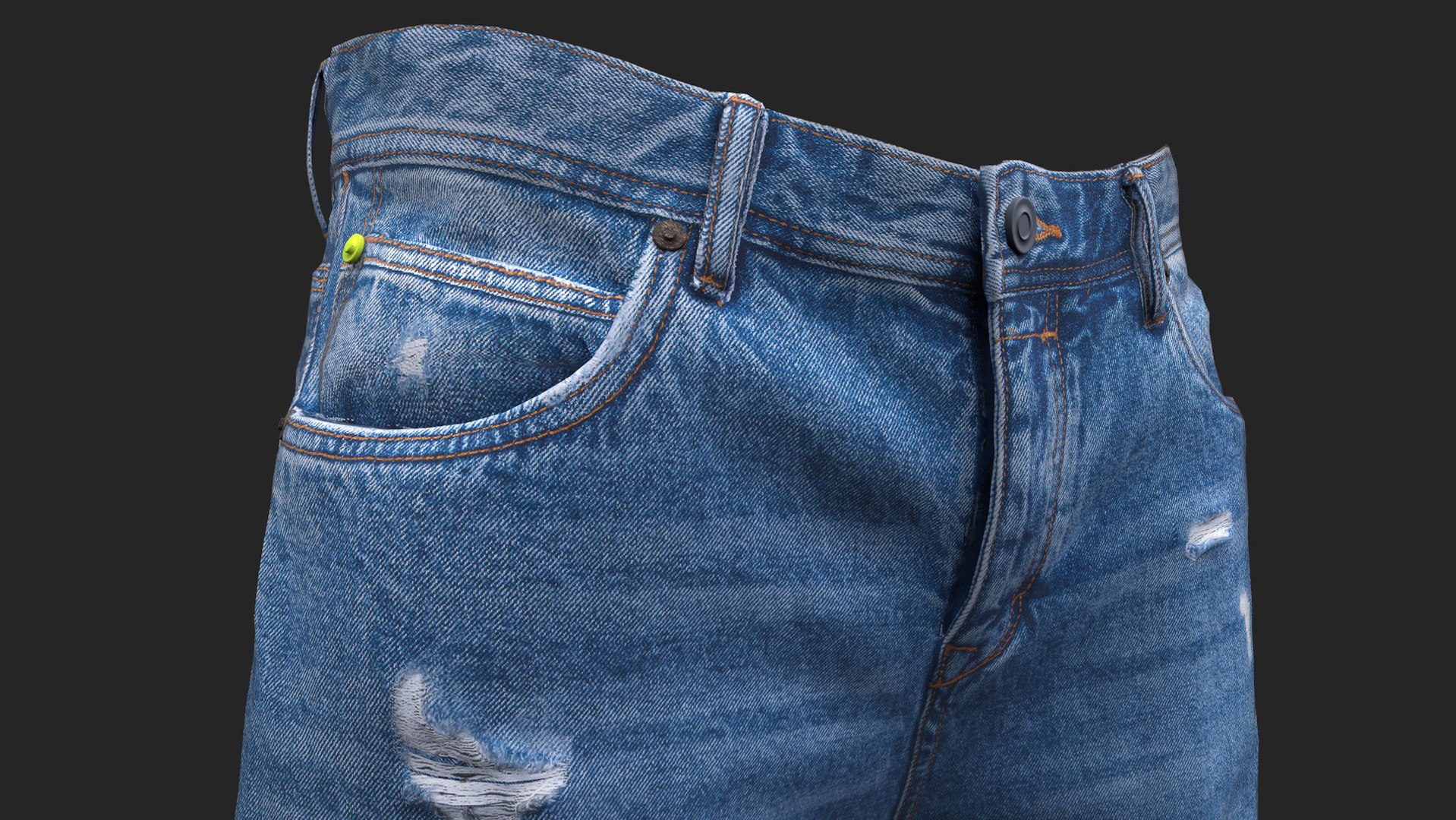 Ripped Denim Shorts - Streetwear Fashion 3D Model - TurboSquid 1976328