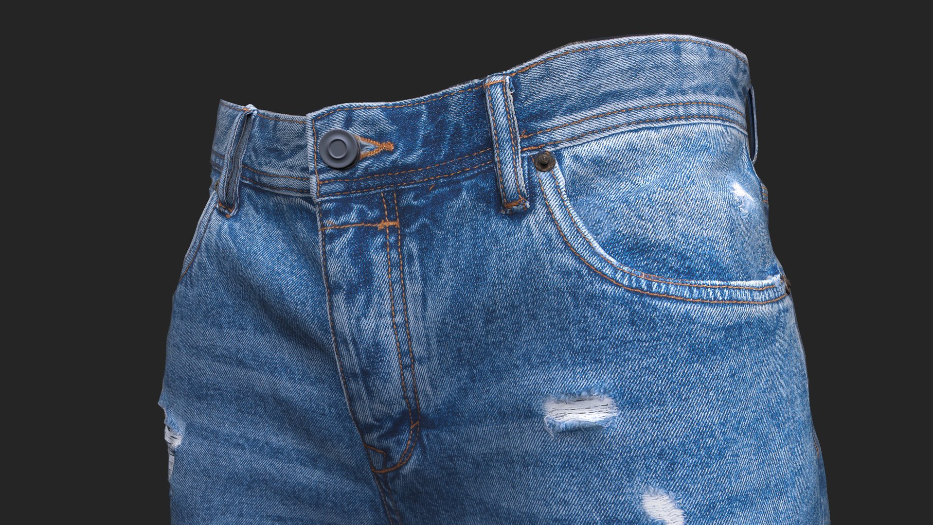Ripped Denim Shorts - Streetwear Fashion 3D Model - TurboSquid 1976328