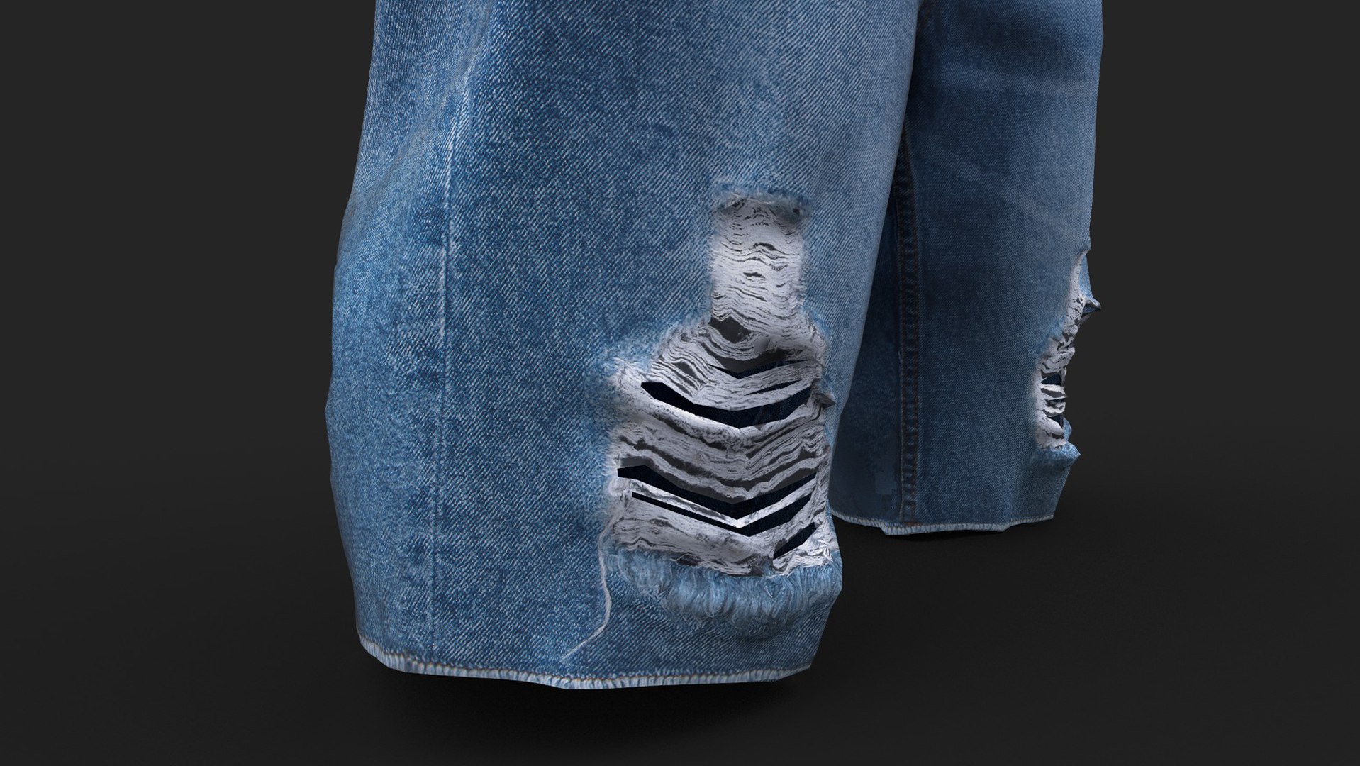 Ripped Denim Shorts - Streetwear Fashion 3D Model - TurboSquid 1976328