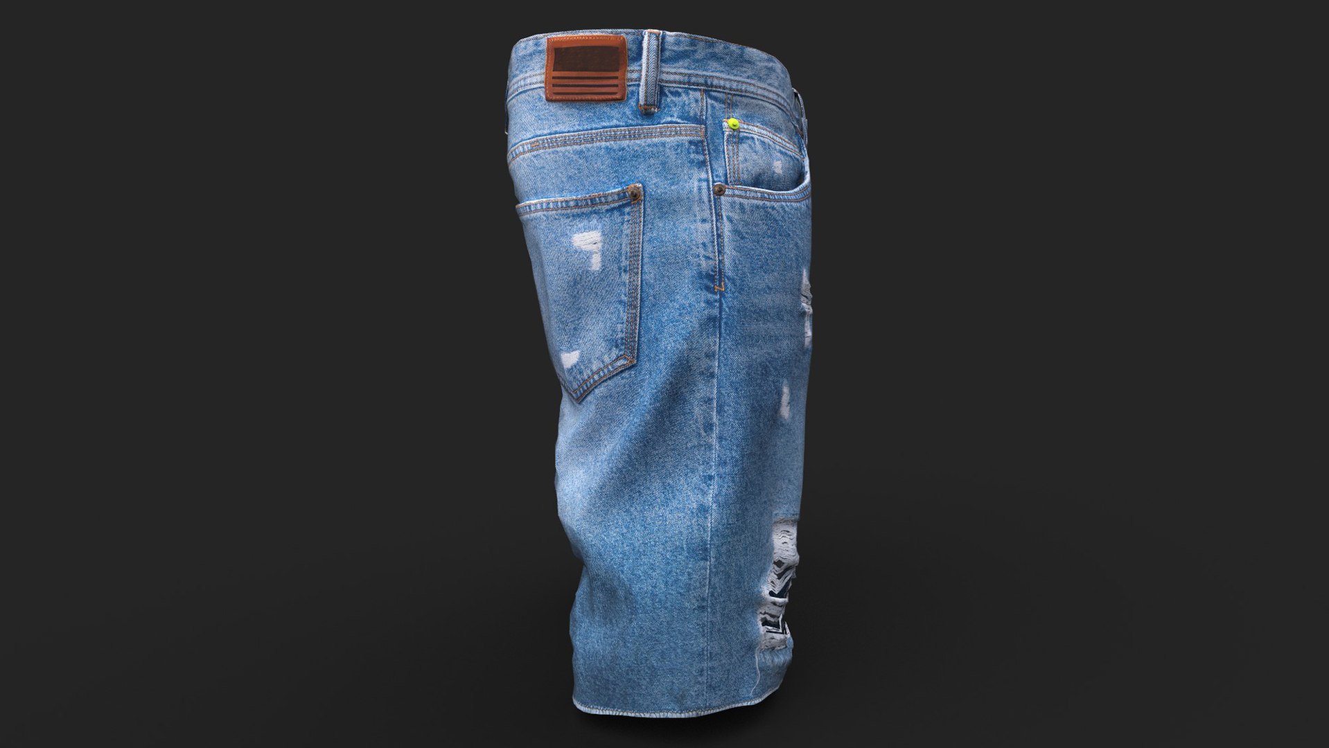 Ripped Denim Shorts - Streetwear Fashion 3D Model - TurboSquid 1976328