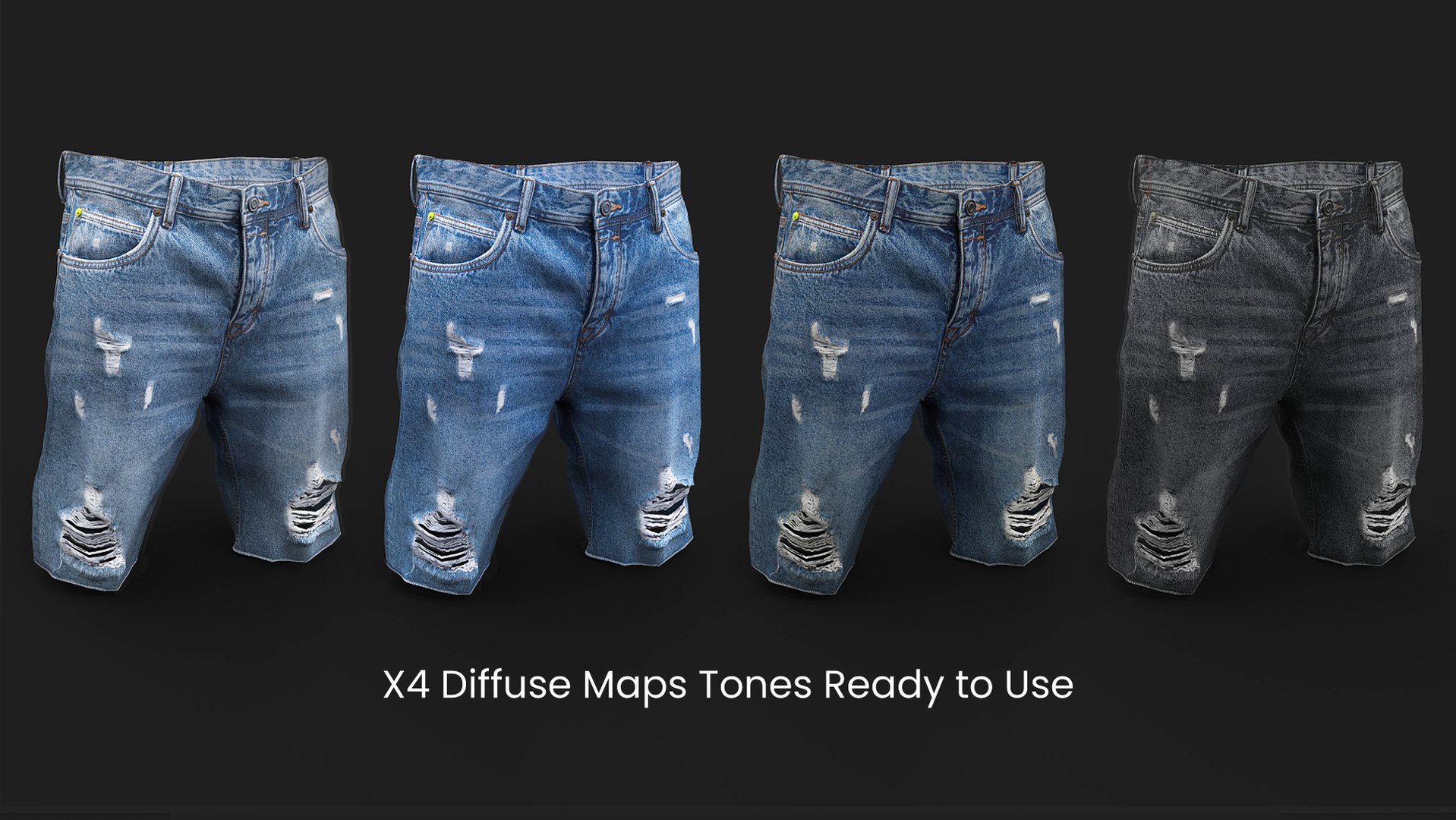 Ripped Denim Shorts - Streetwear Fashion 3D Model - TurboSquid 1976328