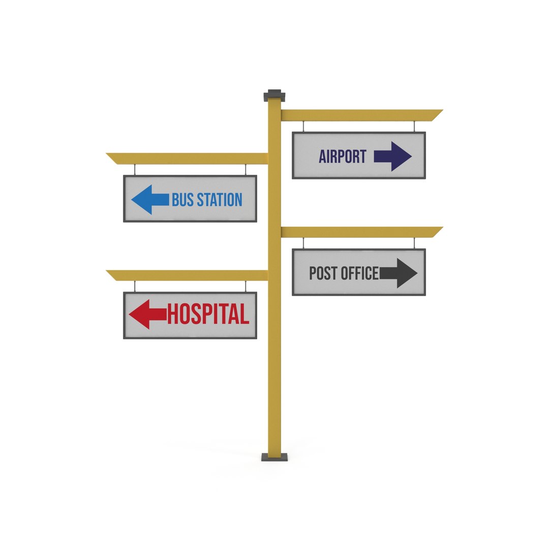 3D Metal-legged Multi-directional Directional Sign With Arms ...