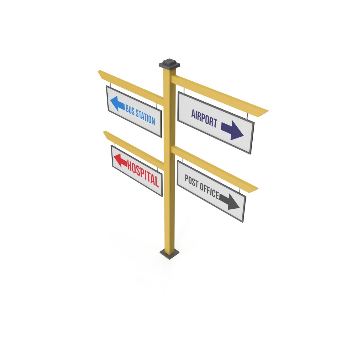 3D Metal-legged Multi-directional Directional Sign With Arms ...