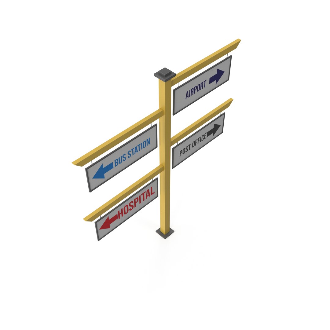 3D Metal-legged Multi-directional Directional Sign With Arms ...