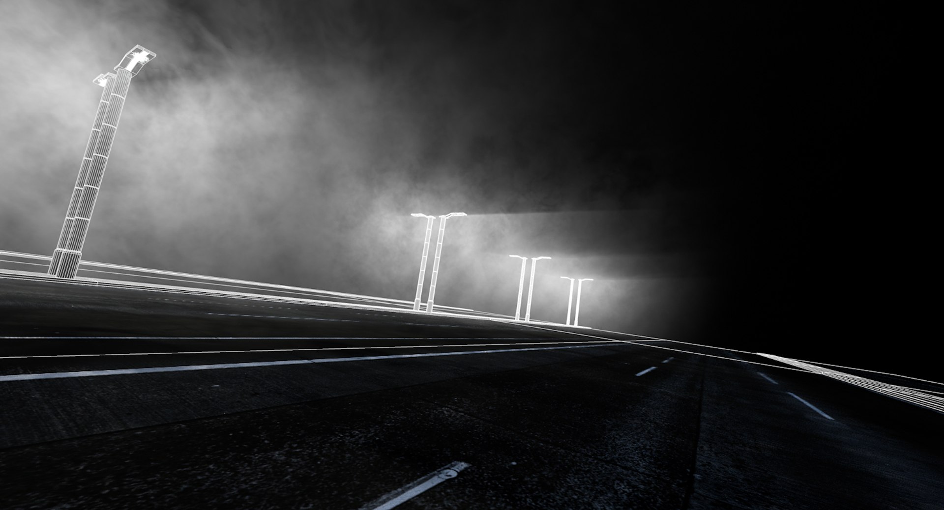 Concepts Foggy Highway Environment Model - TurboSquid 1384978