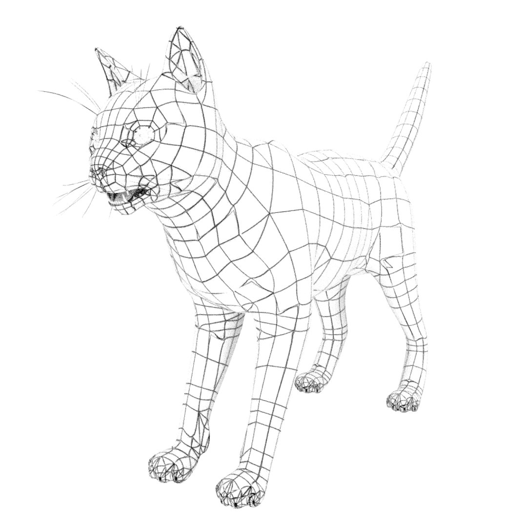 3d cat feline model