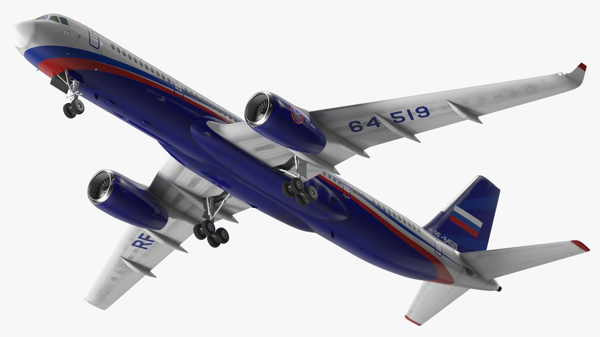 3D Tupolev Tu-214 Jet Airliner - TurboSquid 1951599