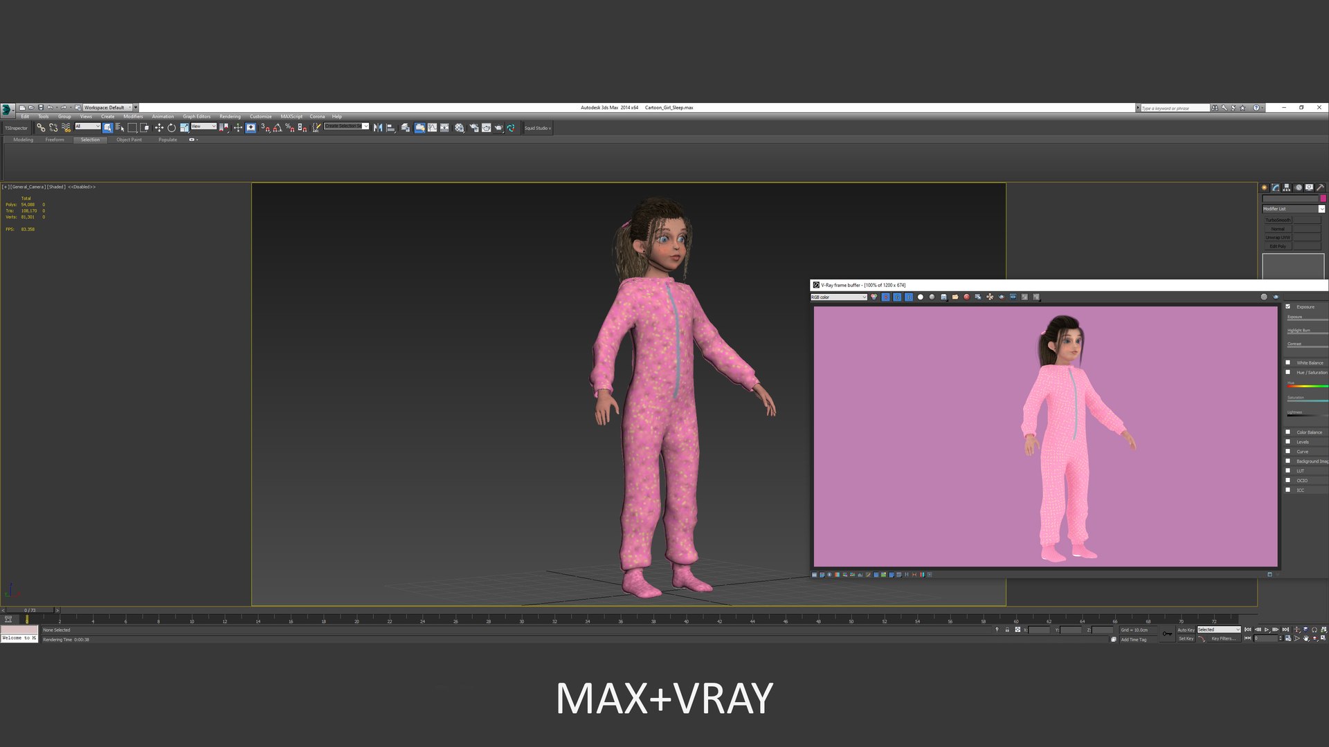 Cartoon Girl - Sleep 3D Model - TurboSquid 1939860