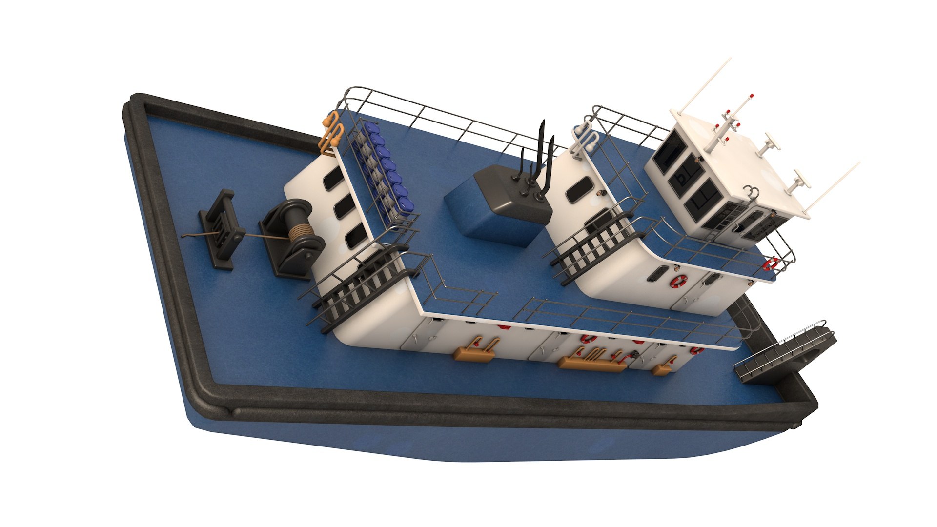 Push Boat Ship 3D - TurboSquid 2006530