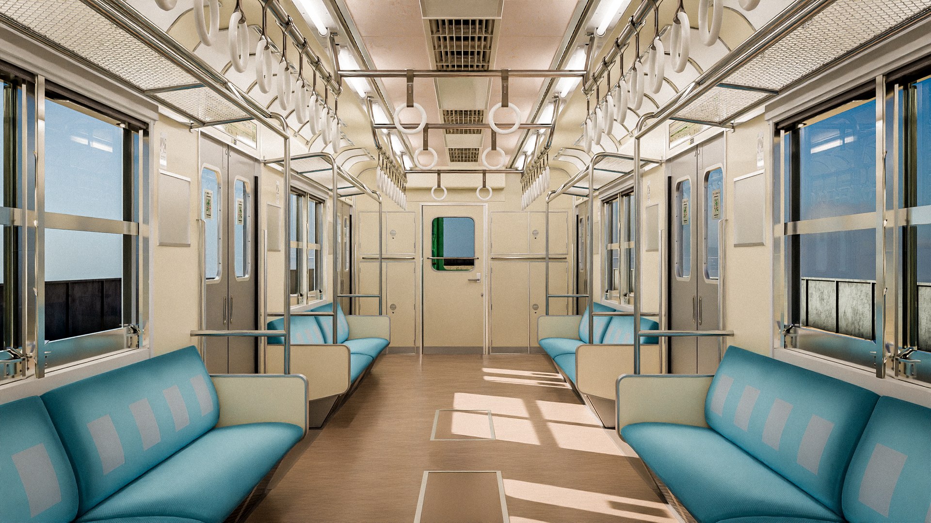 Realistic Rigged Train Japanese Locomotive Detailed Interior Exterior ...