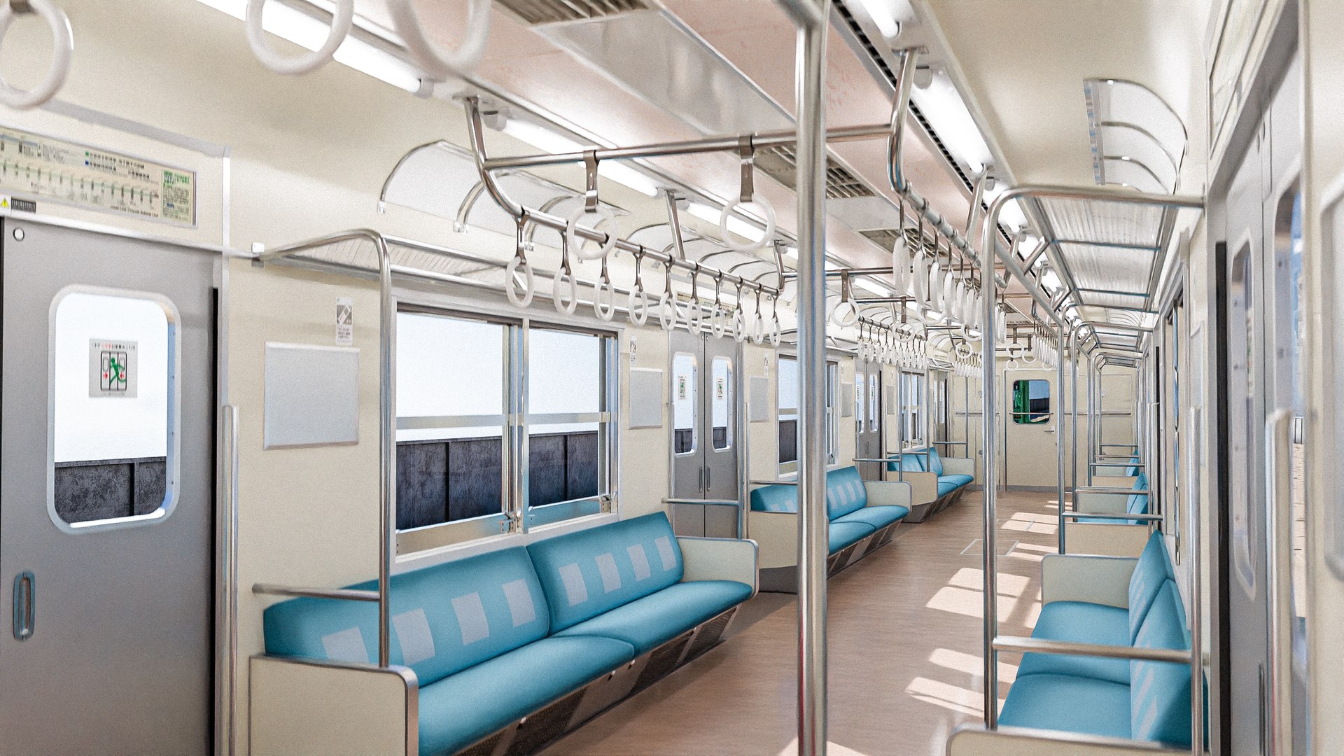 Realistic Rigged Train Japanese Locomotive Detailed Interior Exterior ...