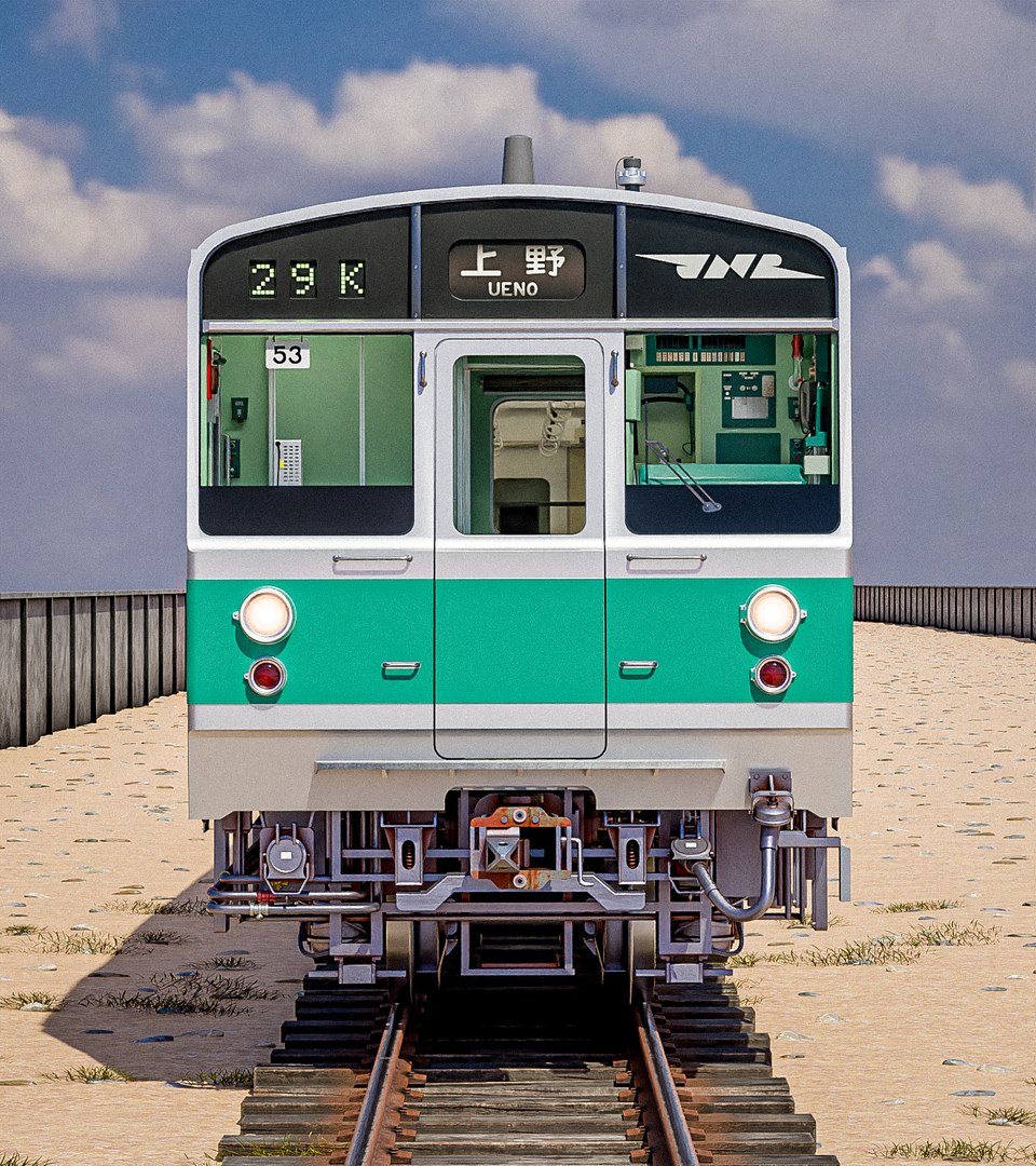 Realistic Rigged Train Japanese Locomotive Detailed Interior Exterior ...