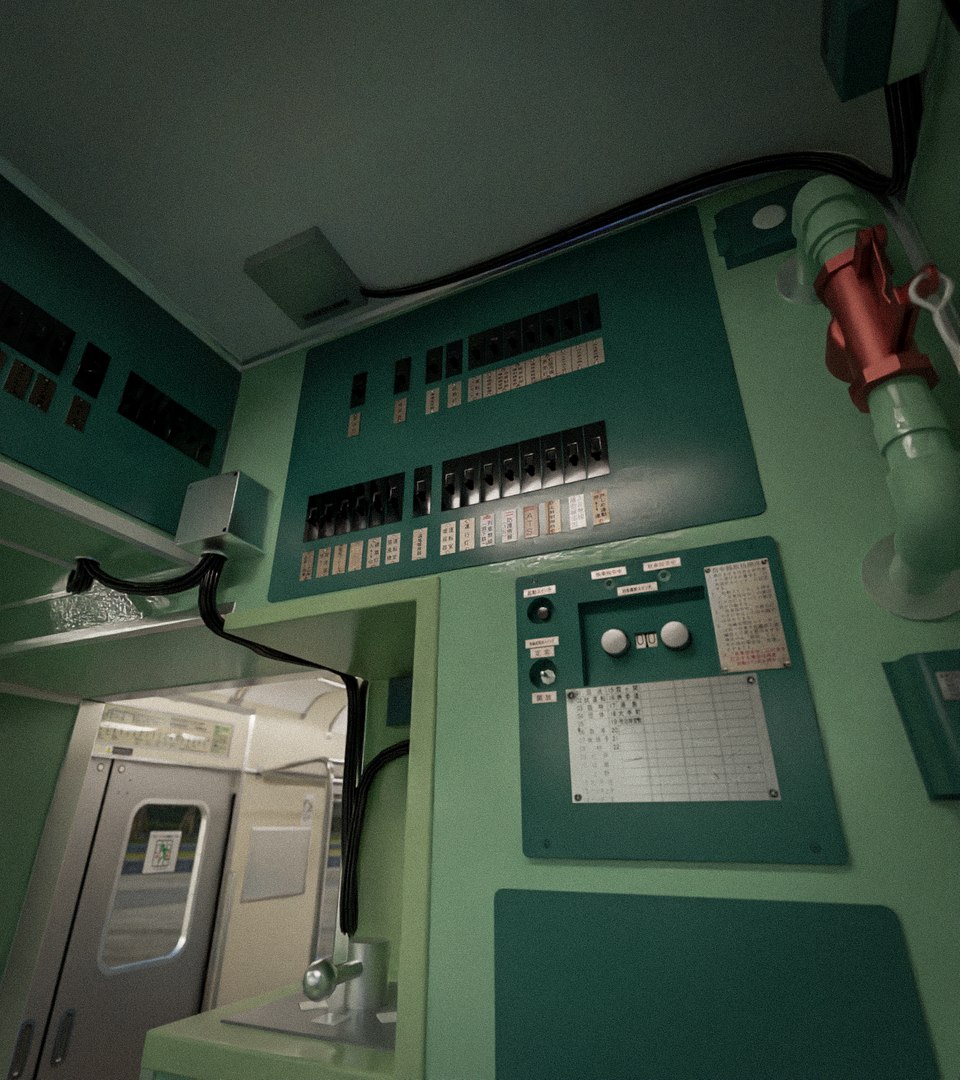 Realistic Rigged Train Japanese Locomotive Detailed Interior Exterior ...