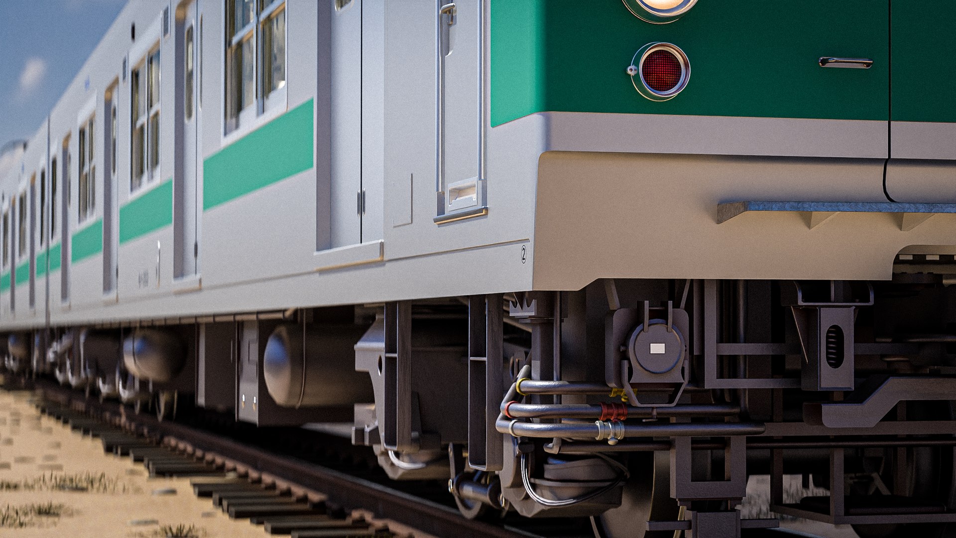 Realistic Rigged Train Japanese Locomotive Detailed Interior Exterior ...